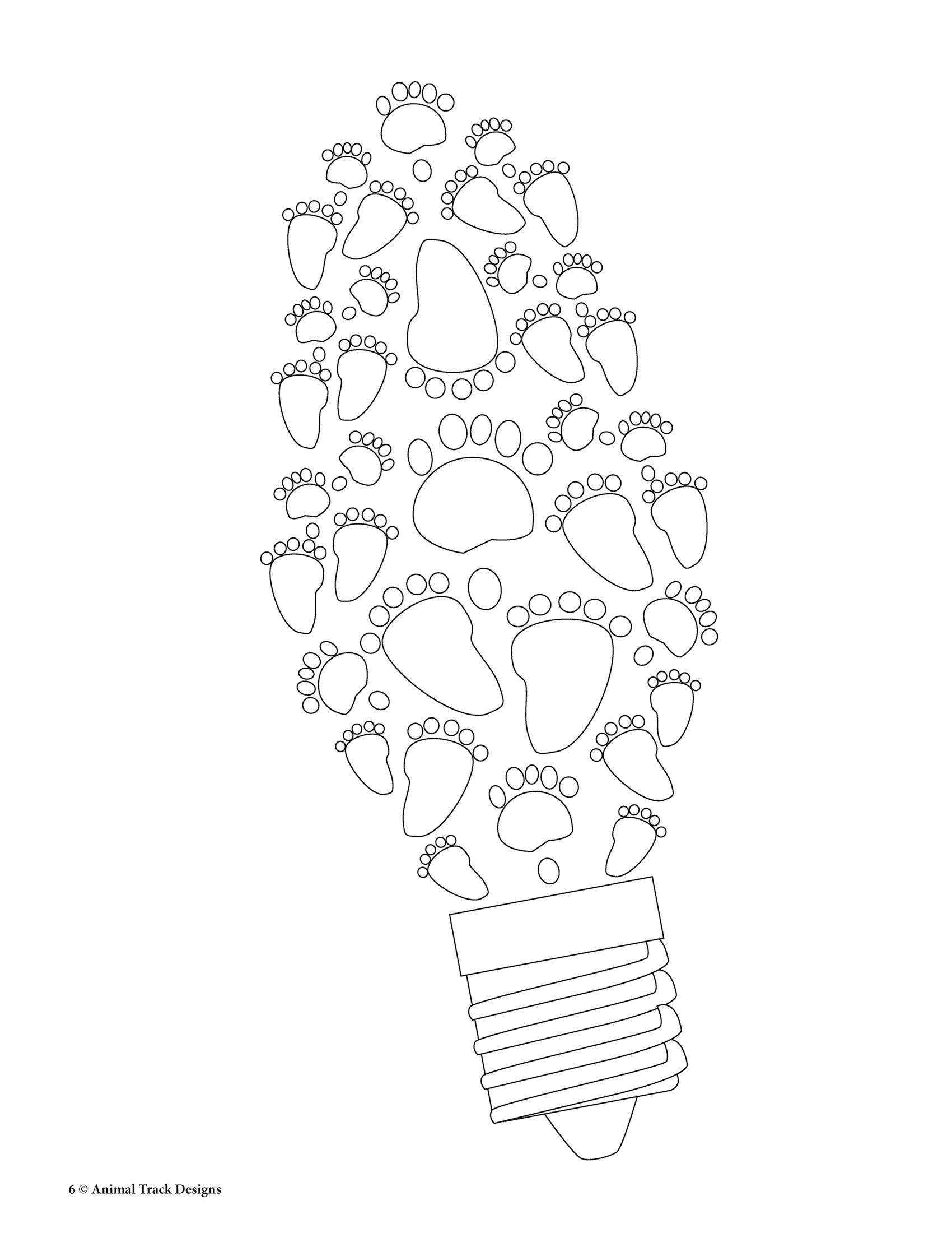 animal tracks coloring pages for kids